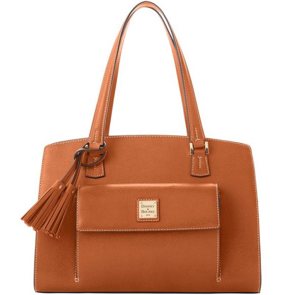 Dooney & Bourke | Bags | Dooney Bourke Saffiano Shoulder Bag Natural ...